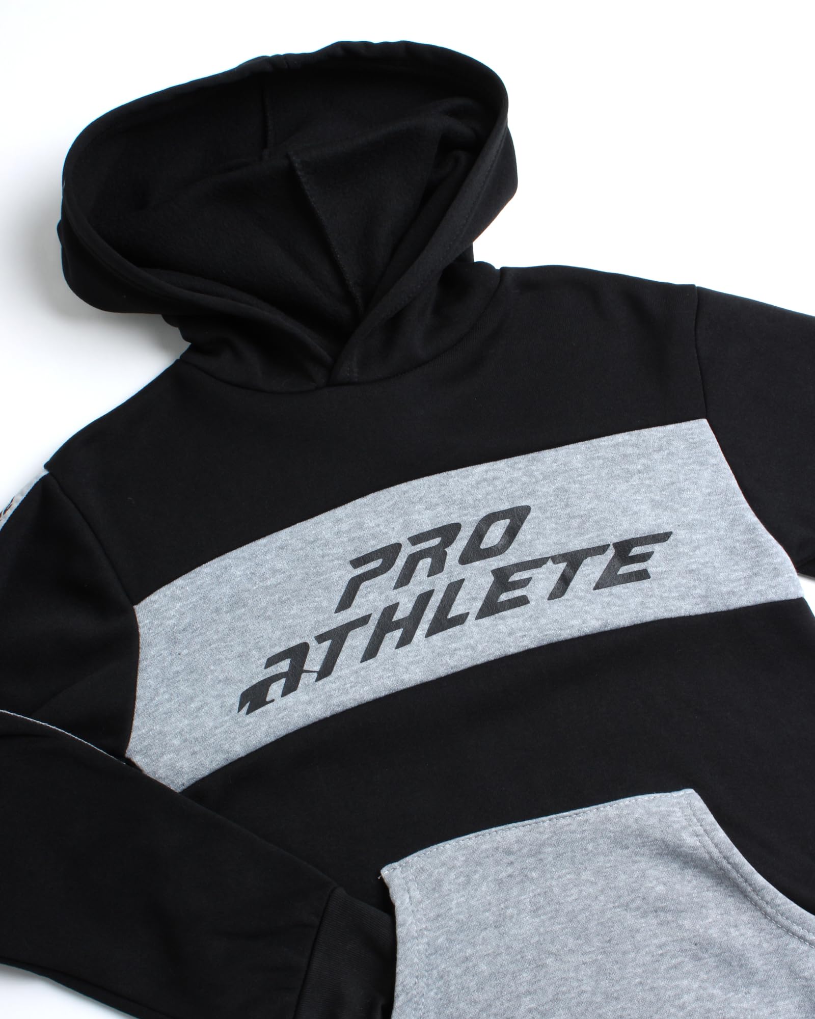 Pro Athlete Boys' Sweatsuit Set - 2 Piece Fleece Pullover Hoodie and Jogger Sweatpants (8-16), Size 8, Charcoal New
