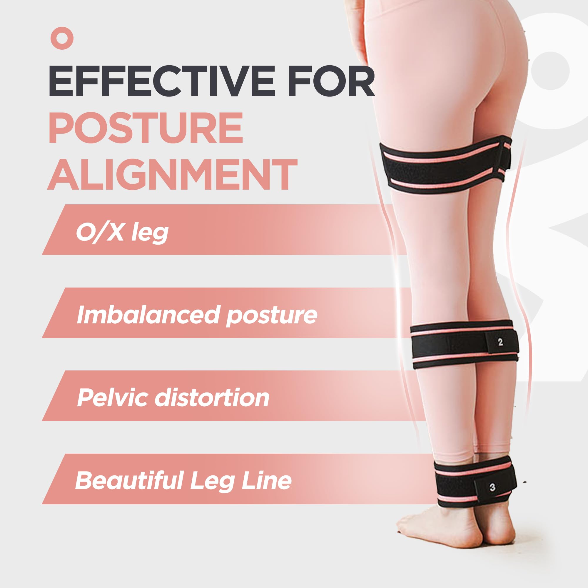 SNPE Leg Belts (L) Posture Corrector for Bowed Legs and Body for Women and Men. Pain Relief for Knees, Legs, Lower Back