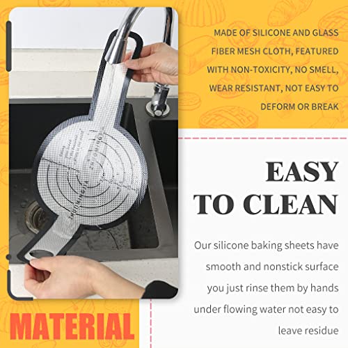 ZHUOMINGJIA Non-Stick Baking MatSuit(2 Piece Silicone Baking Mat For Dutch Oven Bread +2 Piece Oil Brush)8.3in,Reusable- Easy To Clean - Eco-Friendly Alternative For Parchment Paper