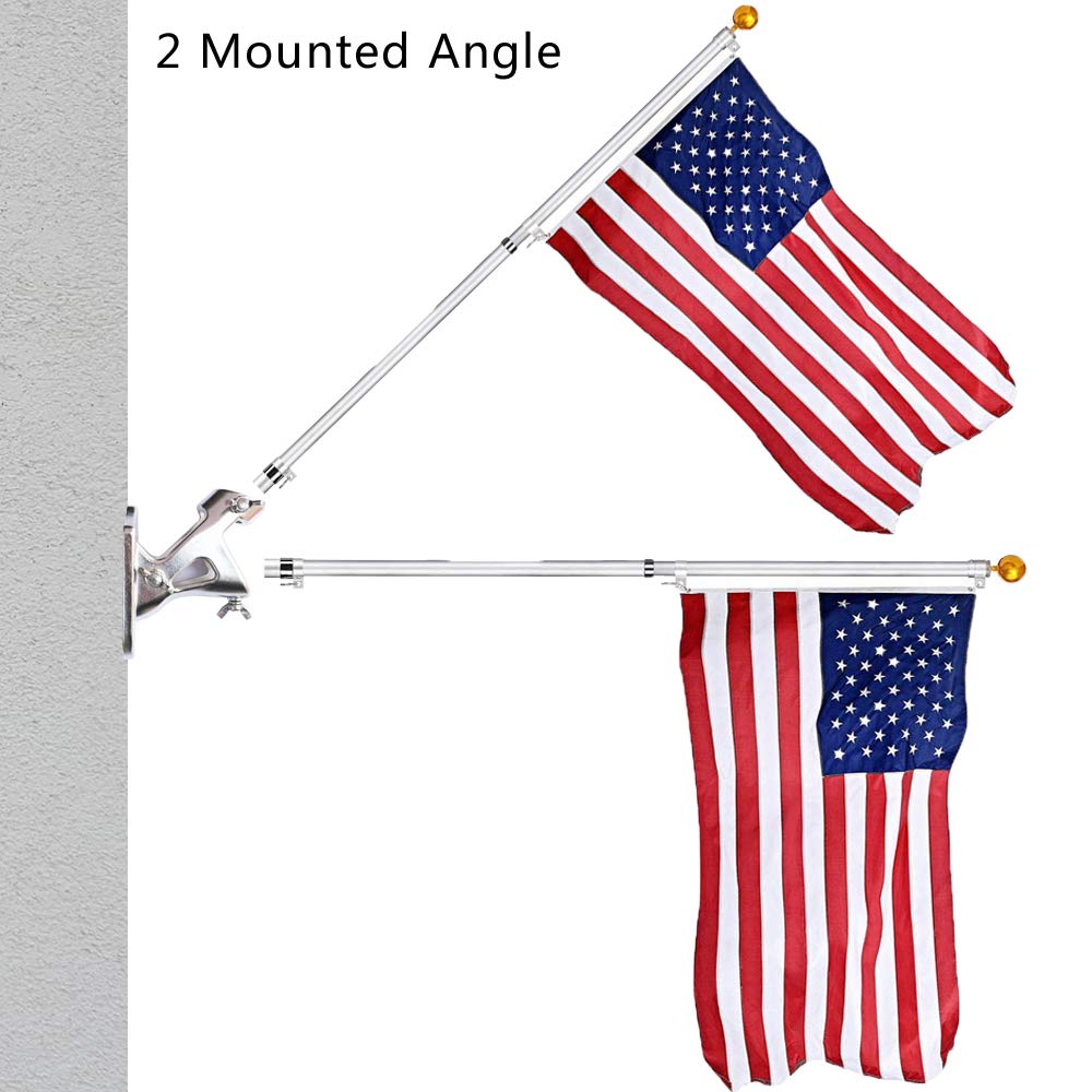 WAENLIR Two Position Stainless Steel Flag Pole Holder 1-1/4 inch, Heavy Duty and Rust Free Flag Mounting Bracket for House 1 1/4 inch (1.25 inch Inner Diameter)
