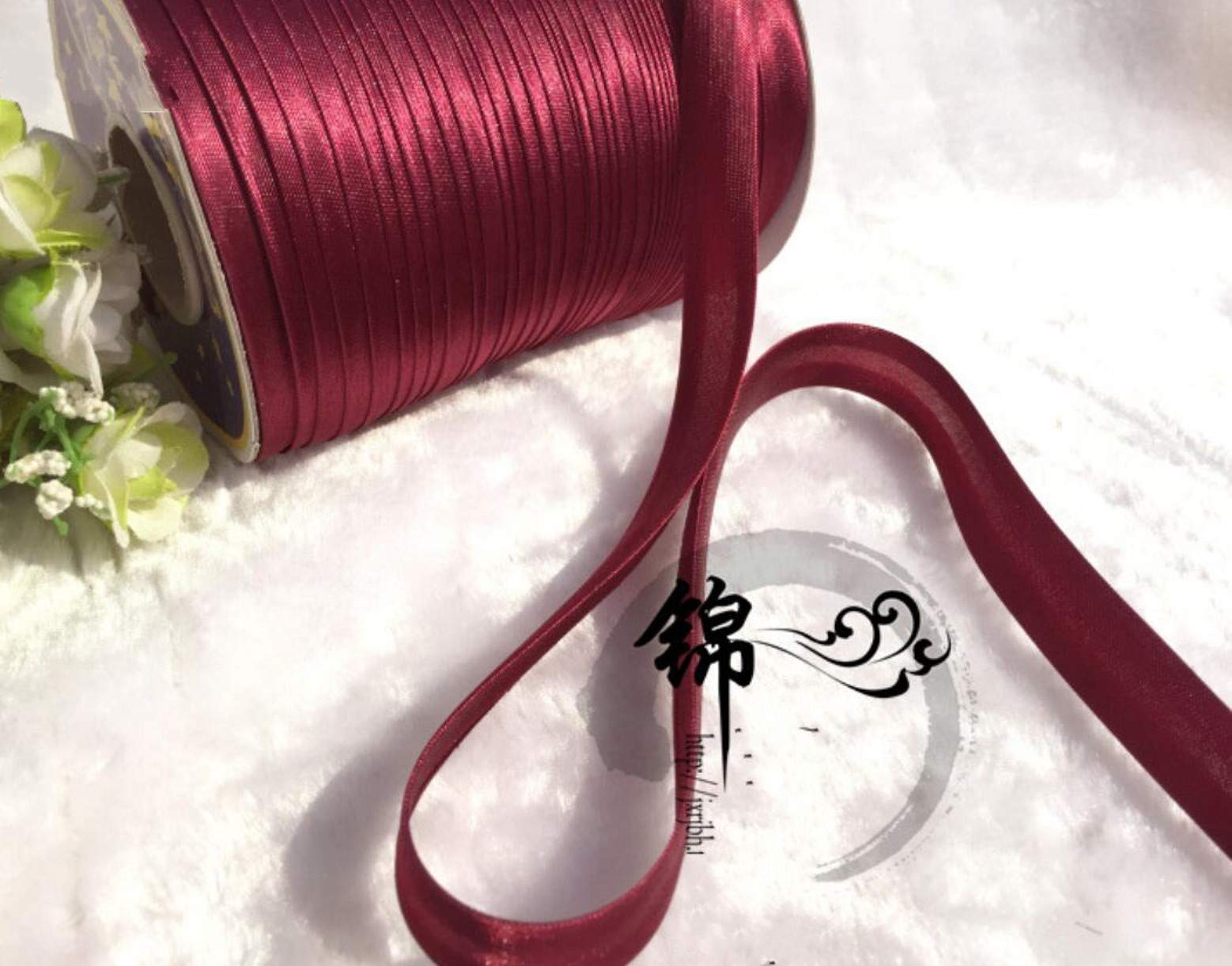 MUGgYz 87 Yards,1/2 Inch Width Polyester Fuchsia Satin Ironed Single Fold Bias Binding/Bias Tape Ribbon Garment Cloth Sewing Accessories