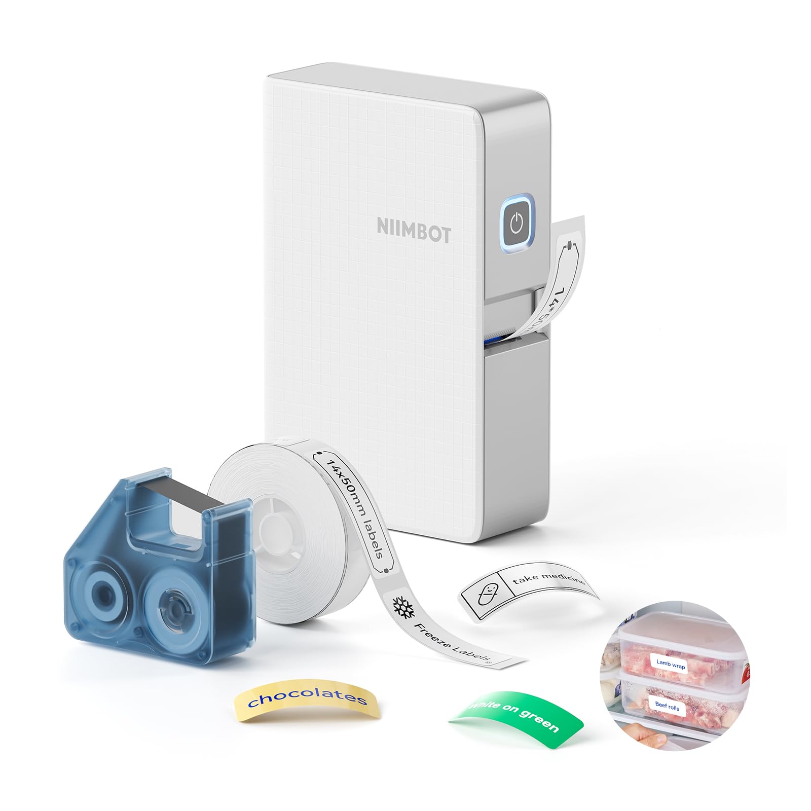 NIIMBOT D110 Label Maker, Smaller and Smarter Label Maker Machine with Tape, Portable Label Printer for Home, Office, Organizing