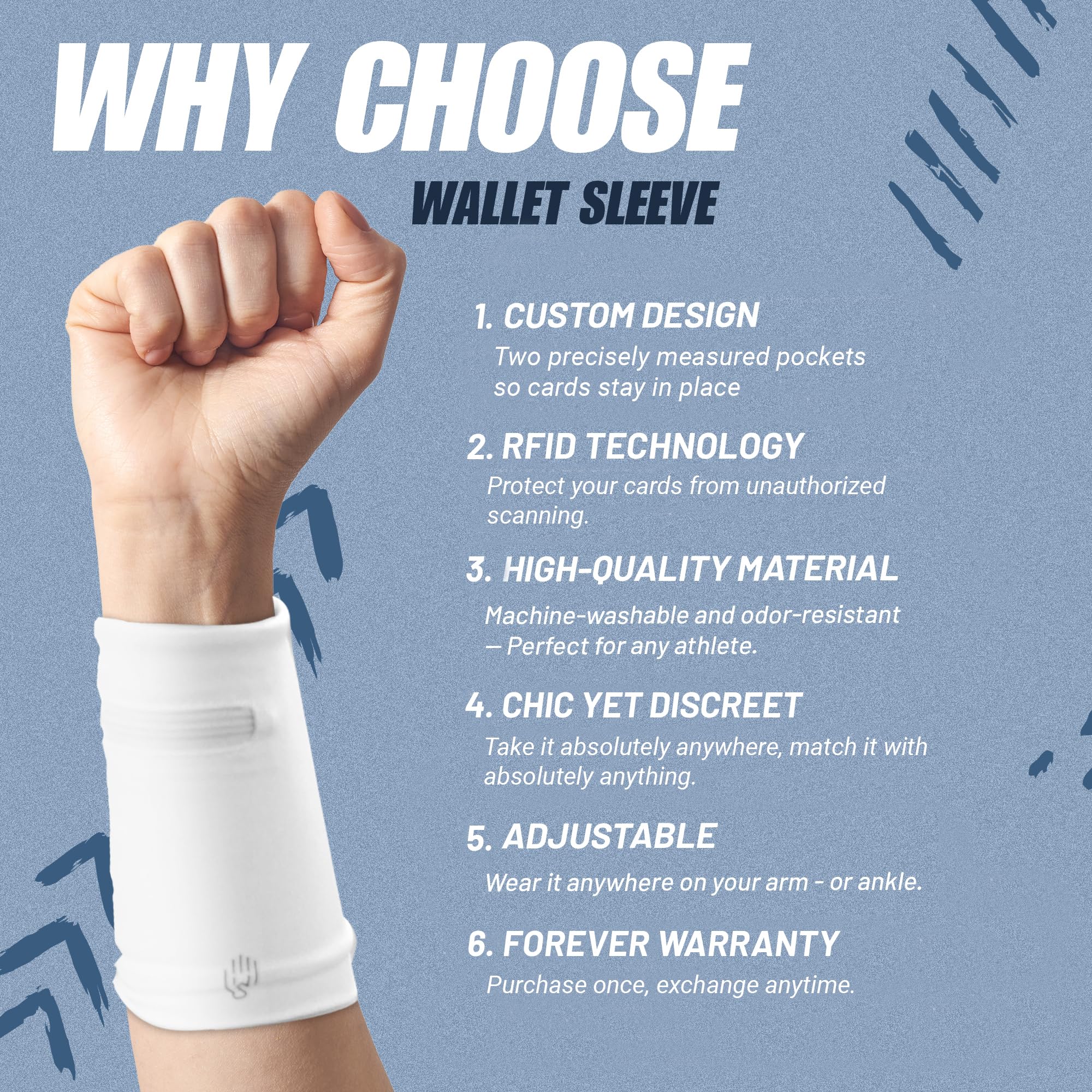 Wallet Sleeve, 3 Pack Wristband, Lightweight Wallet Wristband for Running, Hiking, Workout, RFID Zipper Pouch for Cash, Cards and Small Essentials