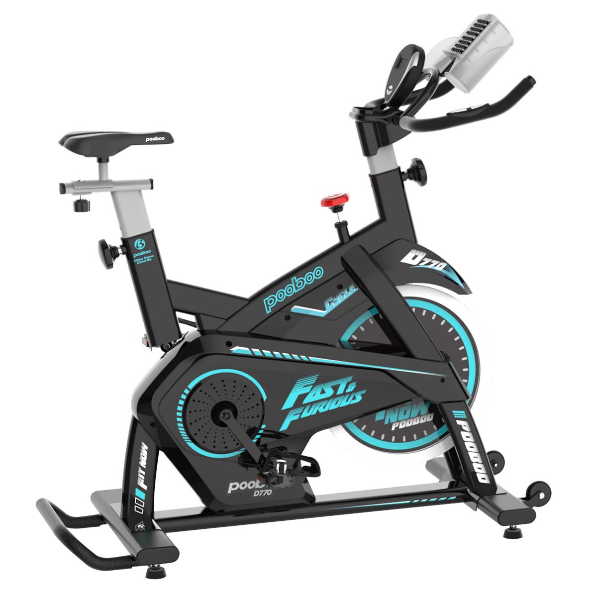 pooboo Pro Indoor Cycling Bike, Belt Drive Exercise Bike,Stationary Exercise Bicycle LED Display Heart Pulse Trainer Bike Flywheel Smooth Quiet … (770-6)