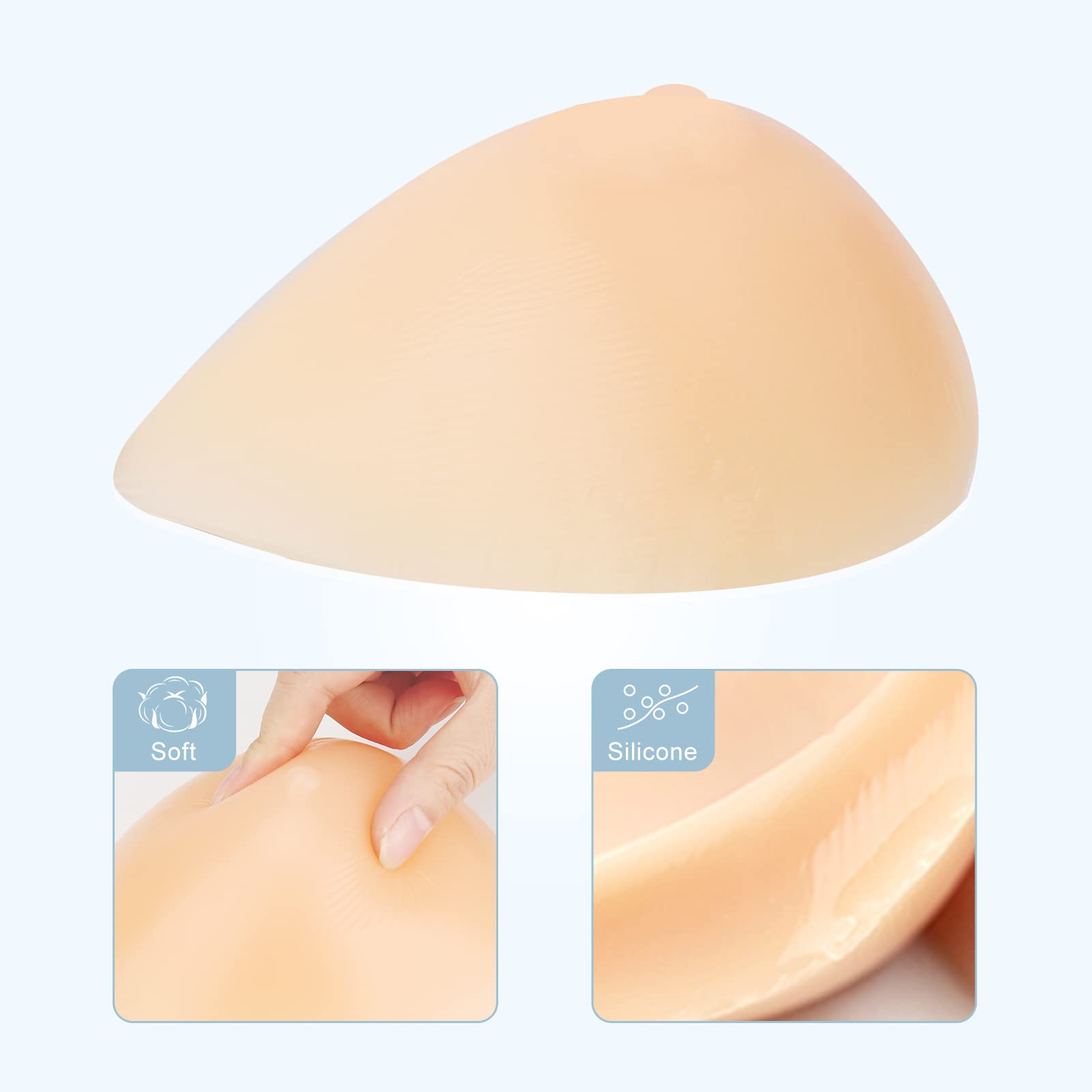 Polreta Triangle Silicone Breast Forms for Mastectomy Crossdresser Fake Boobs 1 Pair