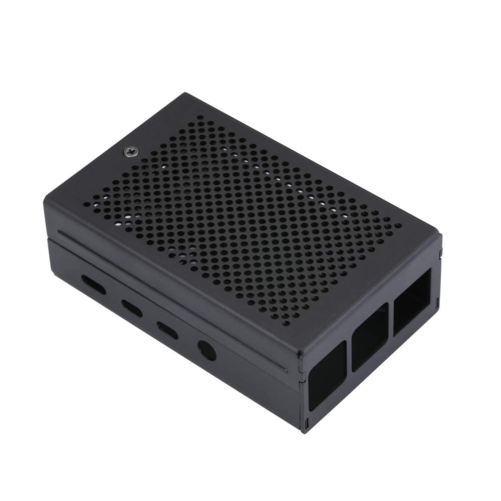 Raspberry Pi 4 Case with Cooling Fan RPI 4 Aluminum Case RPI 4B Metal Shell Black Enclosure for RPI 4 Model B (Black)