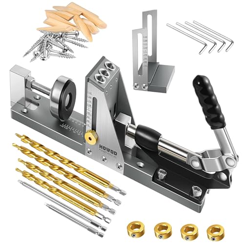 Pocket Hole Jig Kit Woodworking Hole Locator Drill Bits Angle Drill Guide Set Hole Puncher DIY Carpentry Tools Woodworking Pocket Hole Jig Portable Pocket Hole Clamp