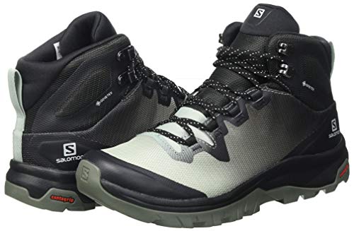 Salomon VAYA MID Gore-TEX Hiking Boots for Women, Aqua Gray/Phantom/Castor Gray, 5