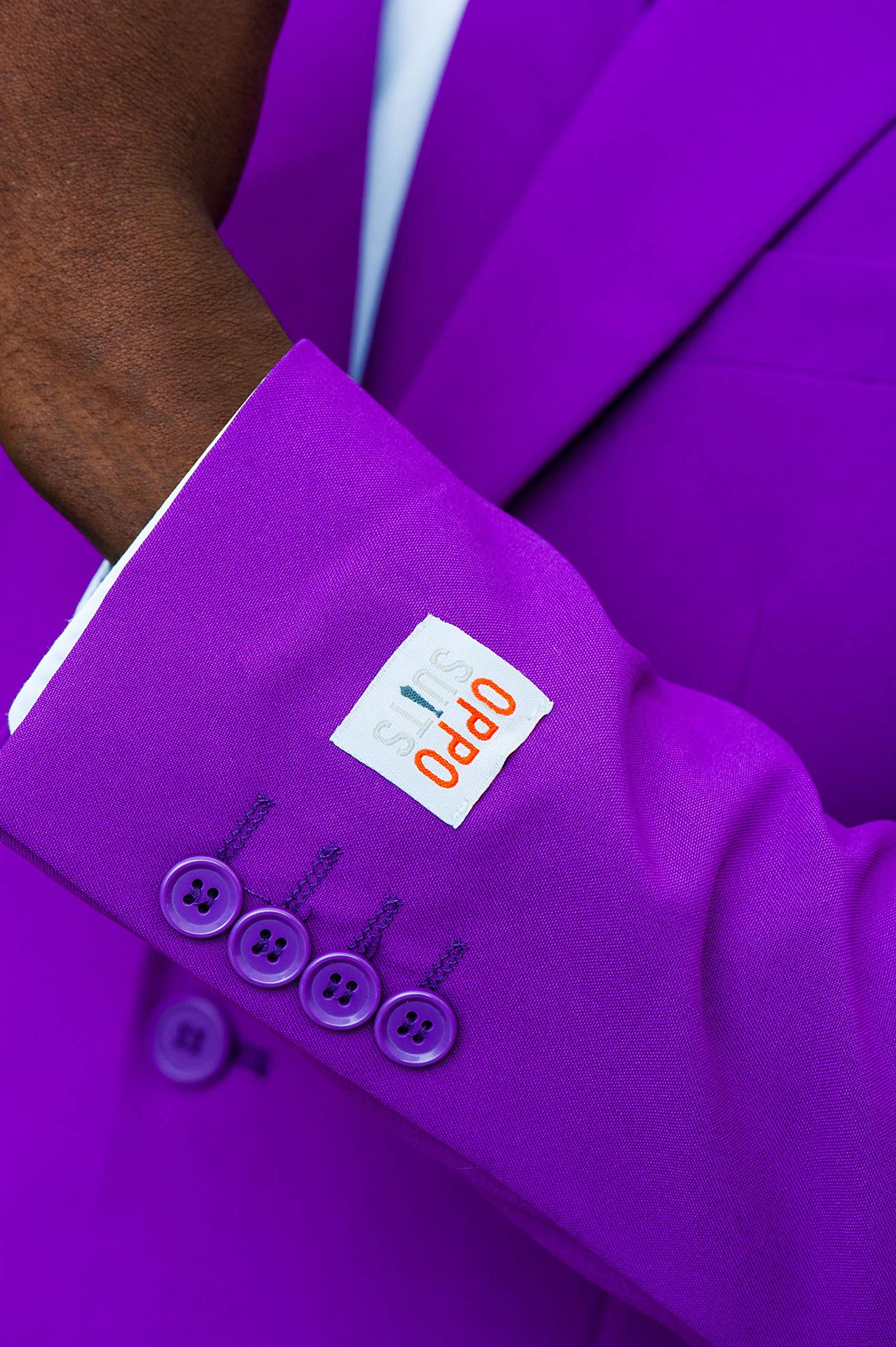 Opposuits Purple Prince Solid Purple Suit For Men Coming With Pants, Jacket and Tie, Purple Prince, US44