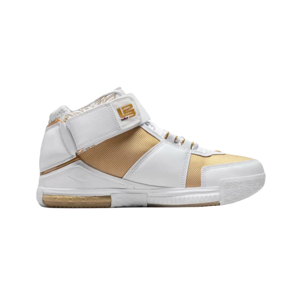 Nike Men's Zoom Lebron II Maccabi White/Metallic Gold (DJ4892 100) - 12