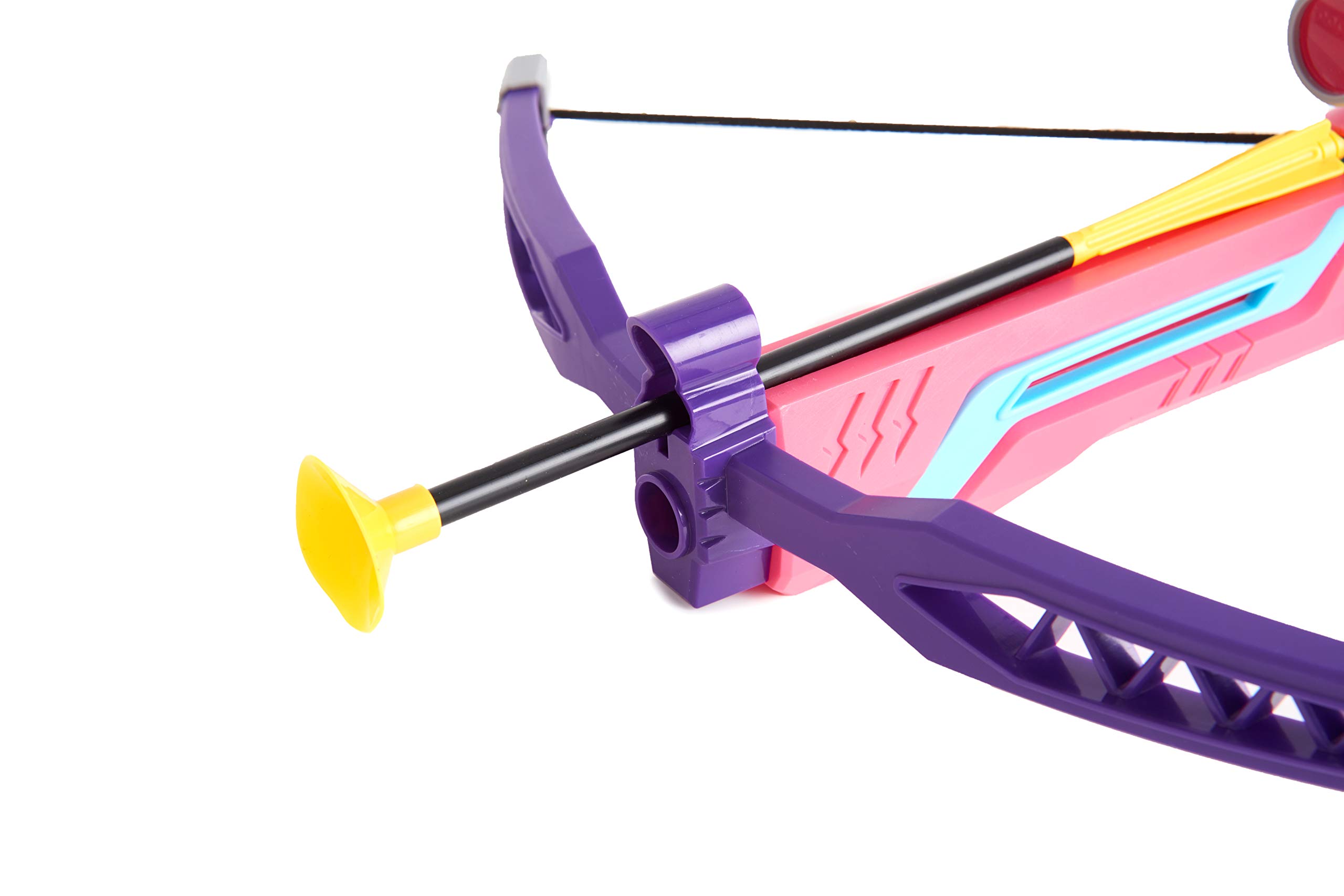 Pro Star Mini Pink and Purple Archery Bow with Target Set, Safe Foam Dart Arrows | Kids Crossbow Toy