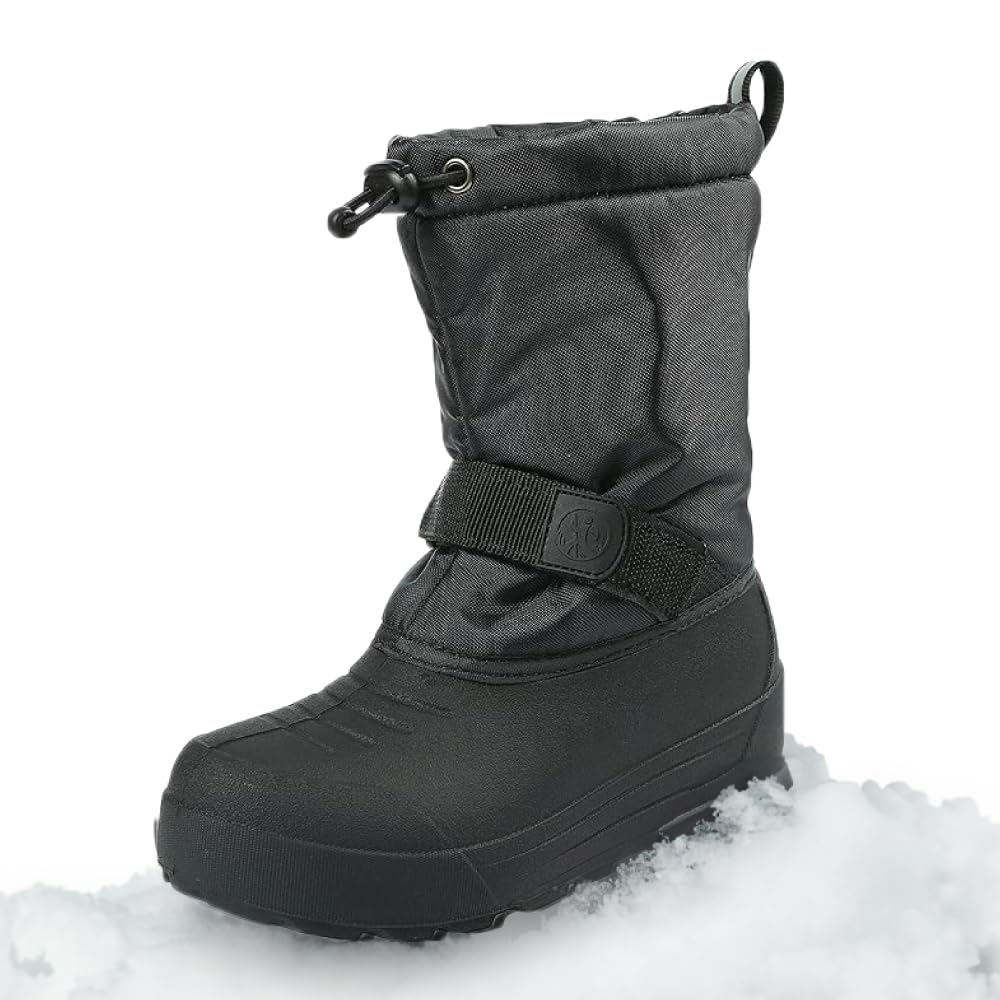 Northside unisex child Frosty Snow Boot, Black, 2 Little Kid US
