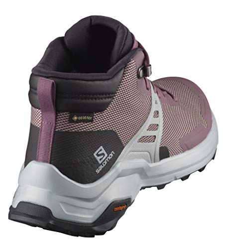 Salomon X Raise MID Gore-TEX Hiking Boots for Women, Flint/Phantom/Quarry, 10.5