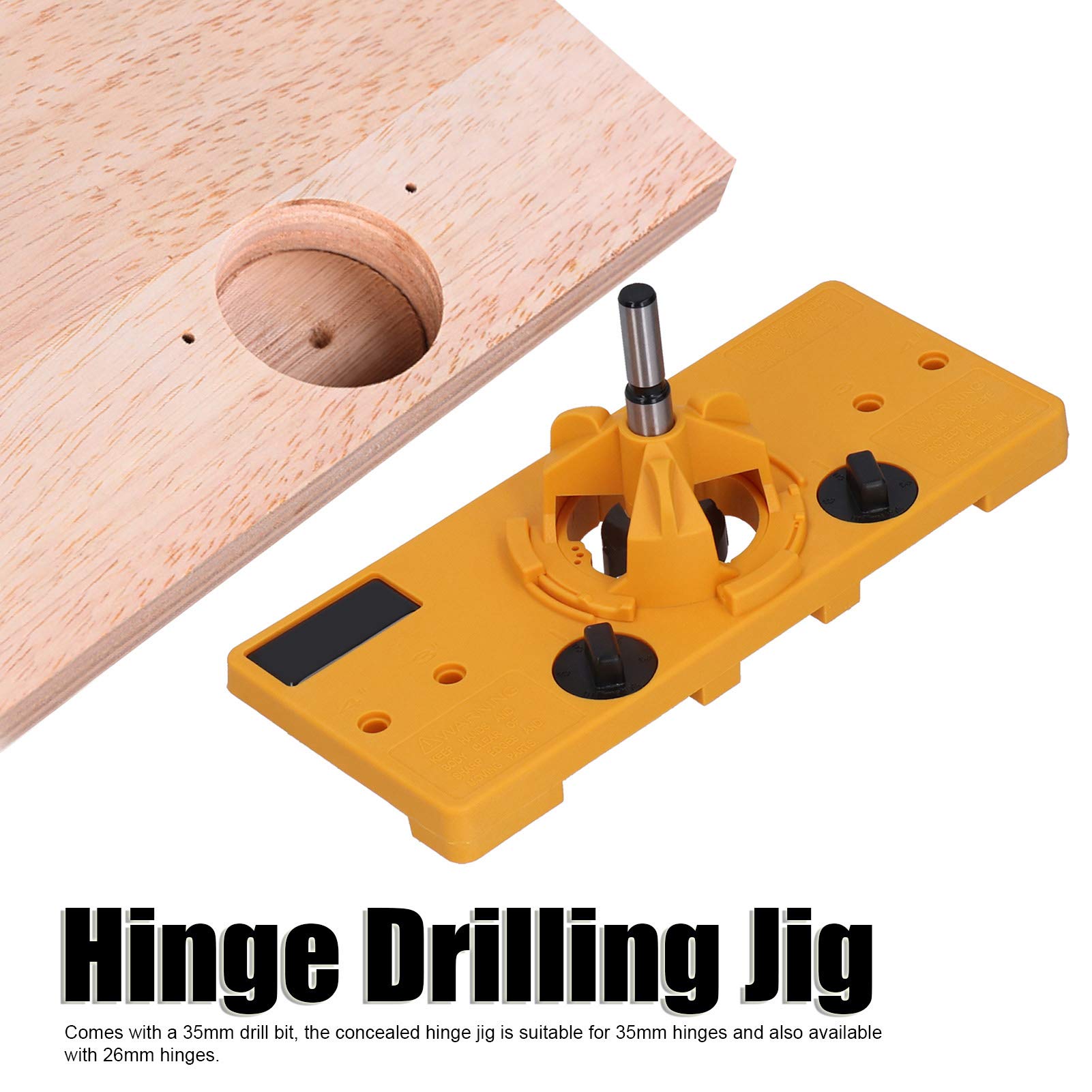 Walfront 35mm Hinge Hole Jig Drill Guide Set Concealed Hinge Hollow Hole Locator DIY Carpenter Cabinet Door Installation, Fixture