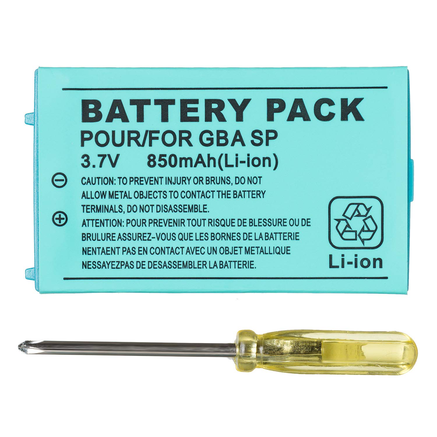 OSTENT 850mAh Rechargeable Lithium-ion Battery + Tool Pack Kit for Nintendo GBA SP Game Boy Advance SP