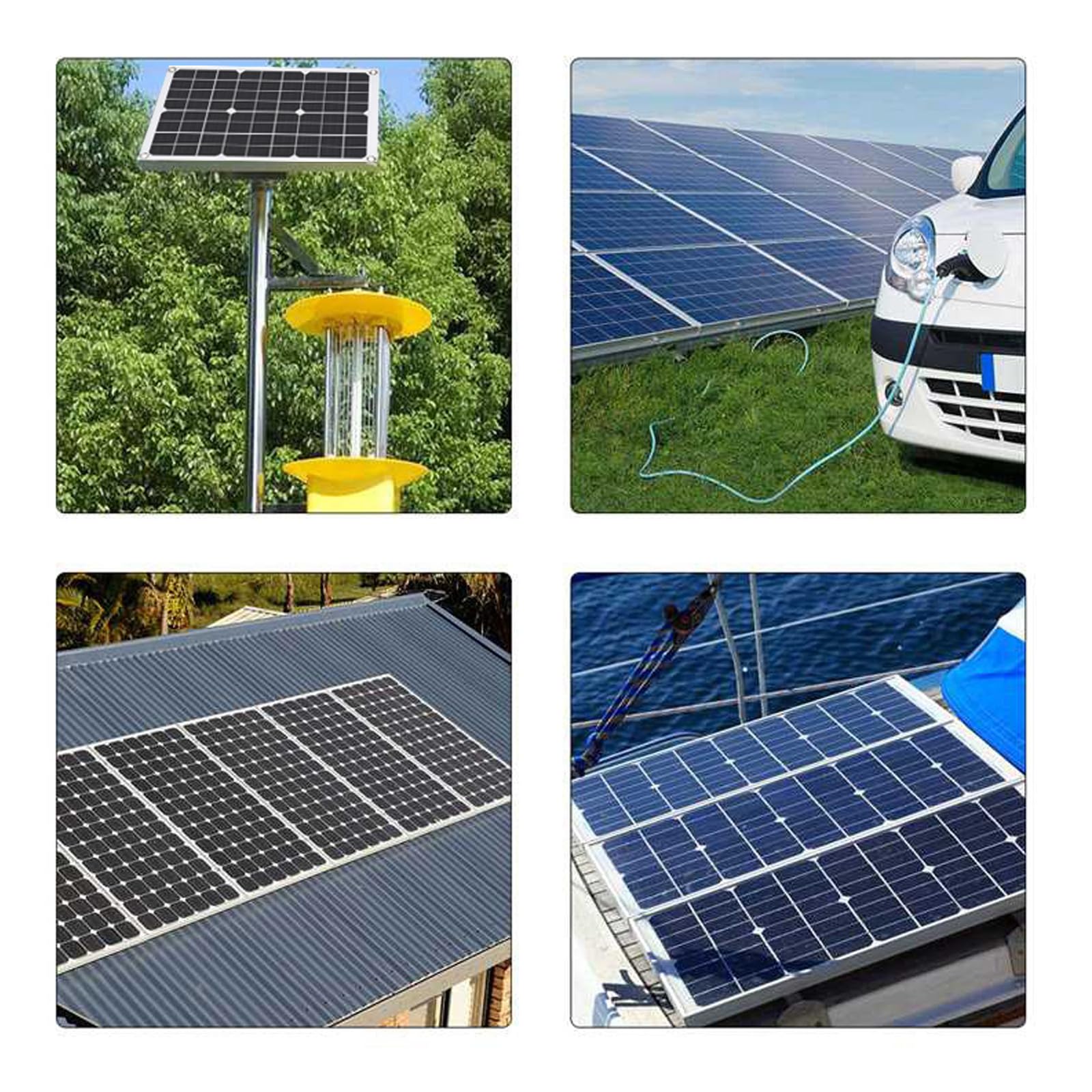 PerhGory Solar Panel Kit 25W 12V Monocrystalline Semi-Flexible, 10A Solar Charge Controller + Extension Cable with Battery Clips Battery Maintainer for Boat Car RV Motorcycle Marine Automotive
