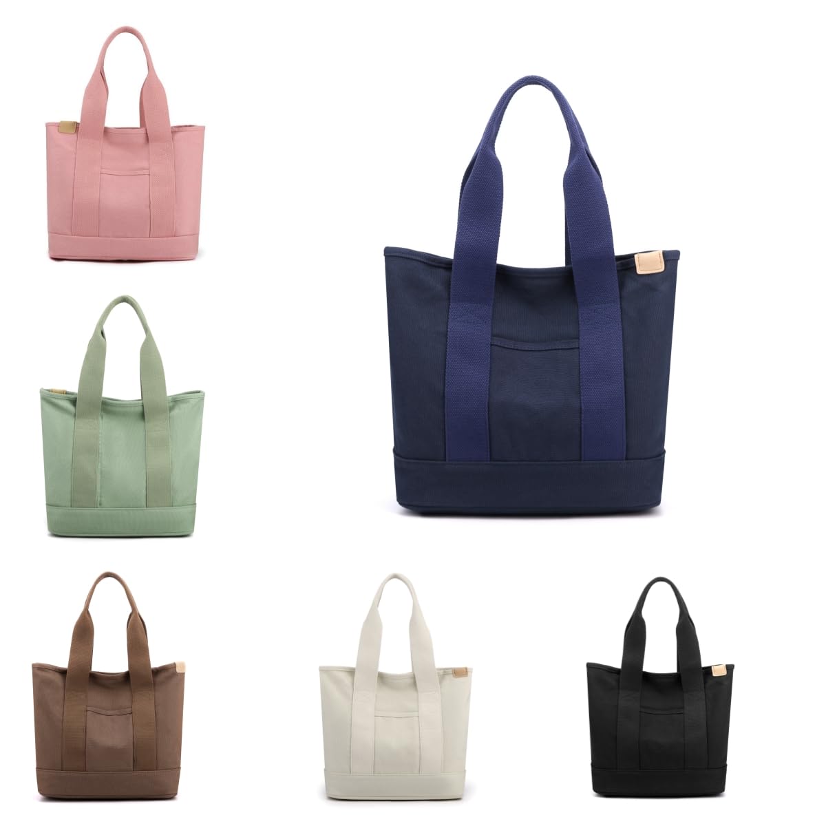XLXLbb Utility Large Capacity Multi-Pocket And Zipper Handbag Fashion Casual Shoulder Canvas Bag Sorting For Gym Travel Work Shopping Bag