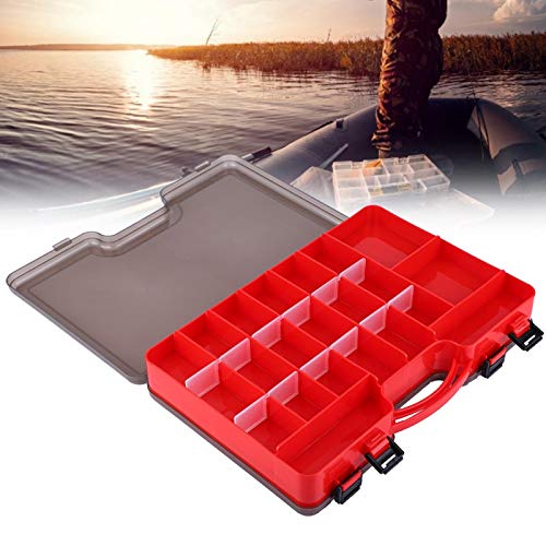 SALUTUYA Lightweight and Portable Non-Toxic Fishing Tackle Storage Box Made of ABS Material Mobile Interlayer,for Outdoor(red)