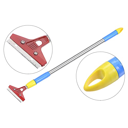 uxcell 49" Adjustable Floor Scraper Strengthening Alloy Head Long Handle Flooring Removal Tool with Cover for Window Paint Glass Wall