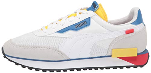 PUMA mens Future Rider Sneaker, Puma White-maize, 5 US