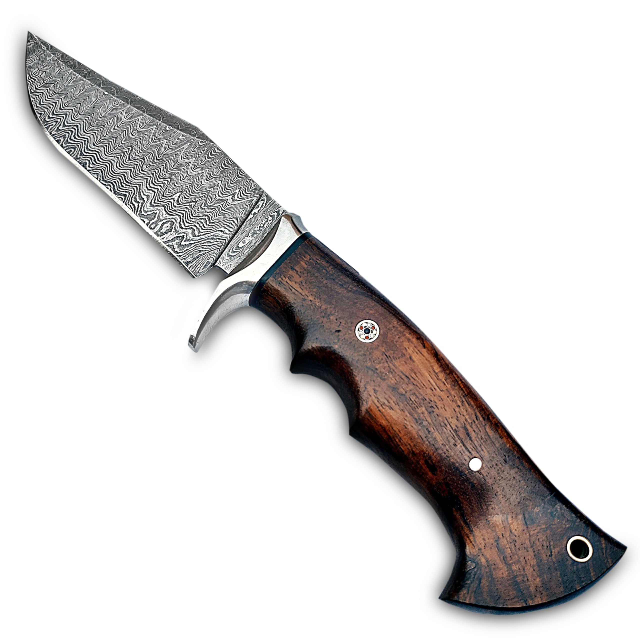 WARIVO KNIFE Premium Fixed Blade Handmade Bushcraft and Hunting Knife β Razor-Sharp Blade, Durable Design for Outdoor Enthusiasts (Damascus Hunting Knife)
