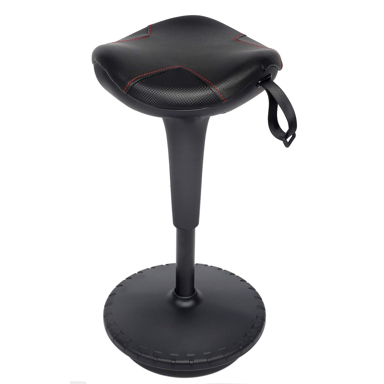 Puluomis Balance Perch Stool Saddle Design Wobble Stool Adjustable Height 22-27 Inch for Active Sitting Office Standing Desk Swivel Stool Black