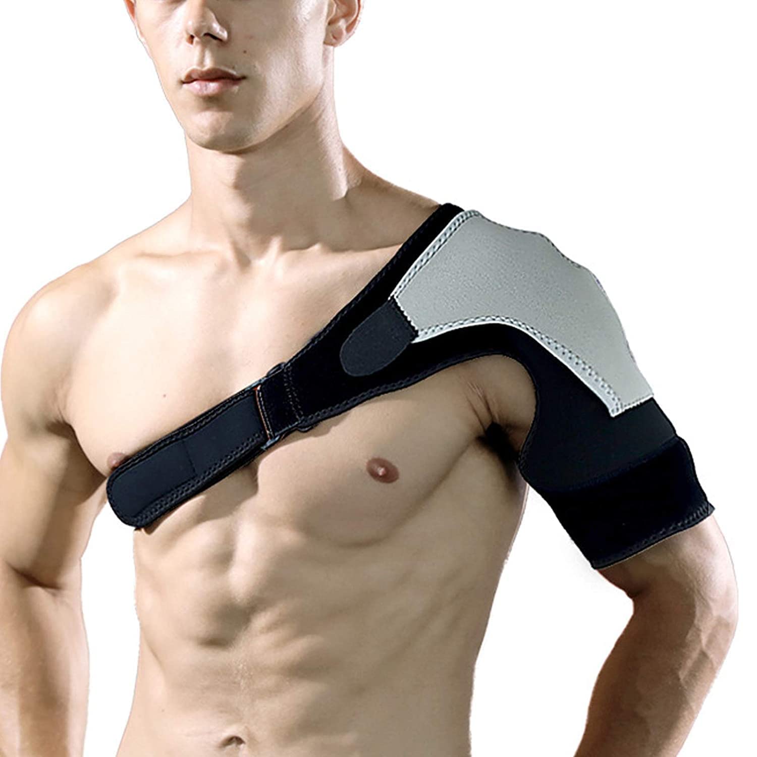 Shoulder Support Brace for Joint Pain Relief Shoulder Injuries Tendonitis, Adjustable Fit Sleeve Wrap for Men(Blue)