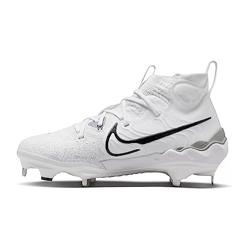 Nike Alpha Huarache NXT DJ6517-100 White-Black-Wolf Grey Men's Metal Baseball Cleats 8.5 US