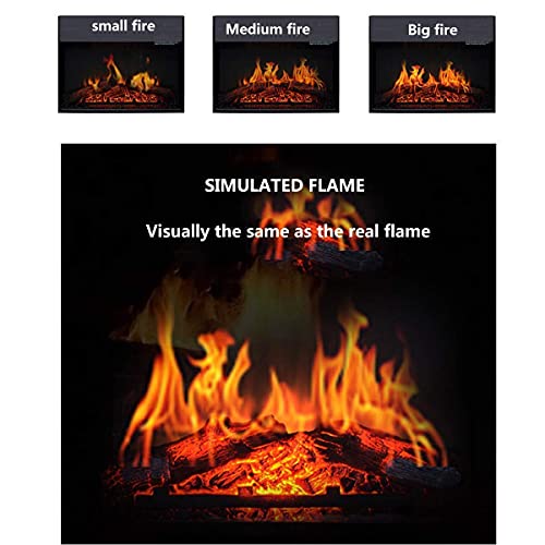 OQHAIR Electric Fire with Surround Mantelpiece Lights with Remote-Controlled Old Electric Fireplace Heater with Wood-Burned Led Light
