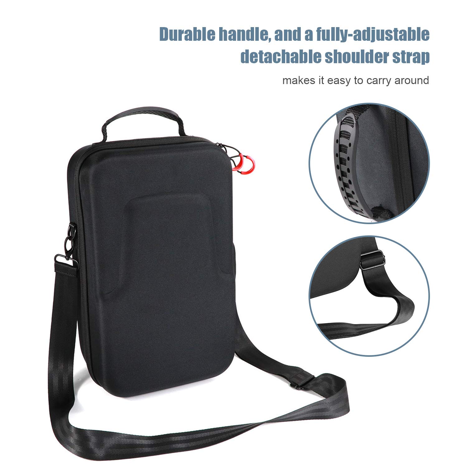 ProCase Hard Travel Case Compatible for Meta Oculus Quest 2/Oculus Quest VR Gaming Headset and Controllers Accessories, Shockproof Hard Shell Carrying Storage Bag -Black