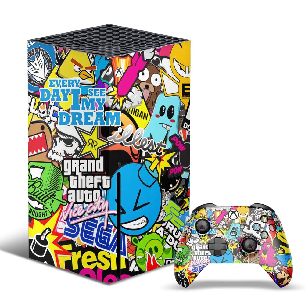 SkinNit Decal Skin For Xbox Series X: Sticker Bomb