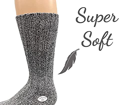 Sierra Socks Thick Hiking Wool Socks, Gift for Father (Charcoal, Large)