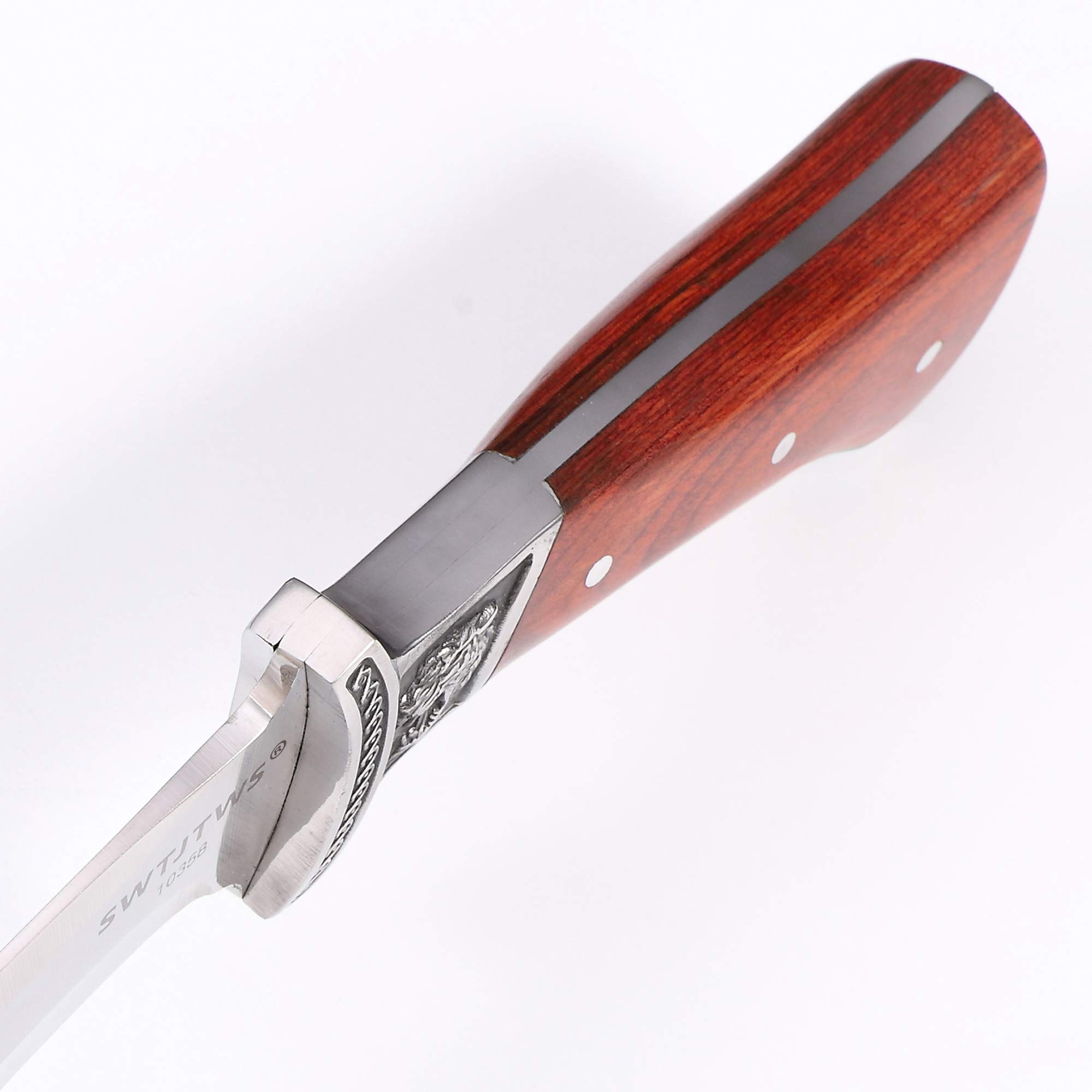 SWTJTWS Fixed Blade Jungle Knife Noble Mahogany Handle for Outdoor Camping and Gardening