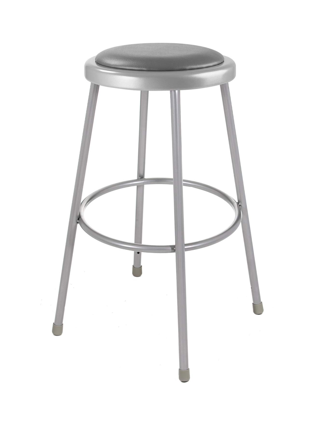 OEF Furnishings (2 Pack) Grey Vinyl Padded Stool, 30" High No Assembly Required