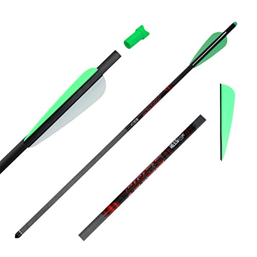 REEGOX 20” Carbon Crossbow Bolts-100% Carbon Crossbow Arrows with Field Point/Moon Nock-6 Pack