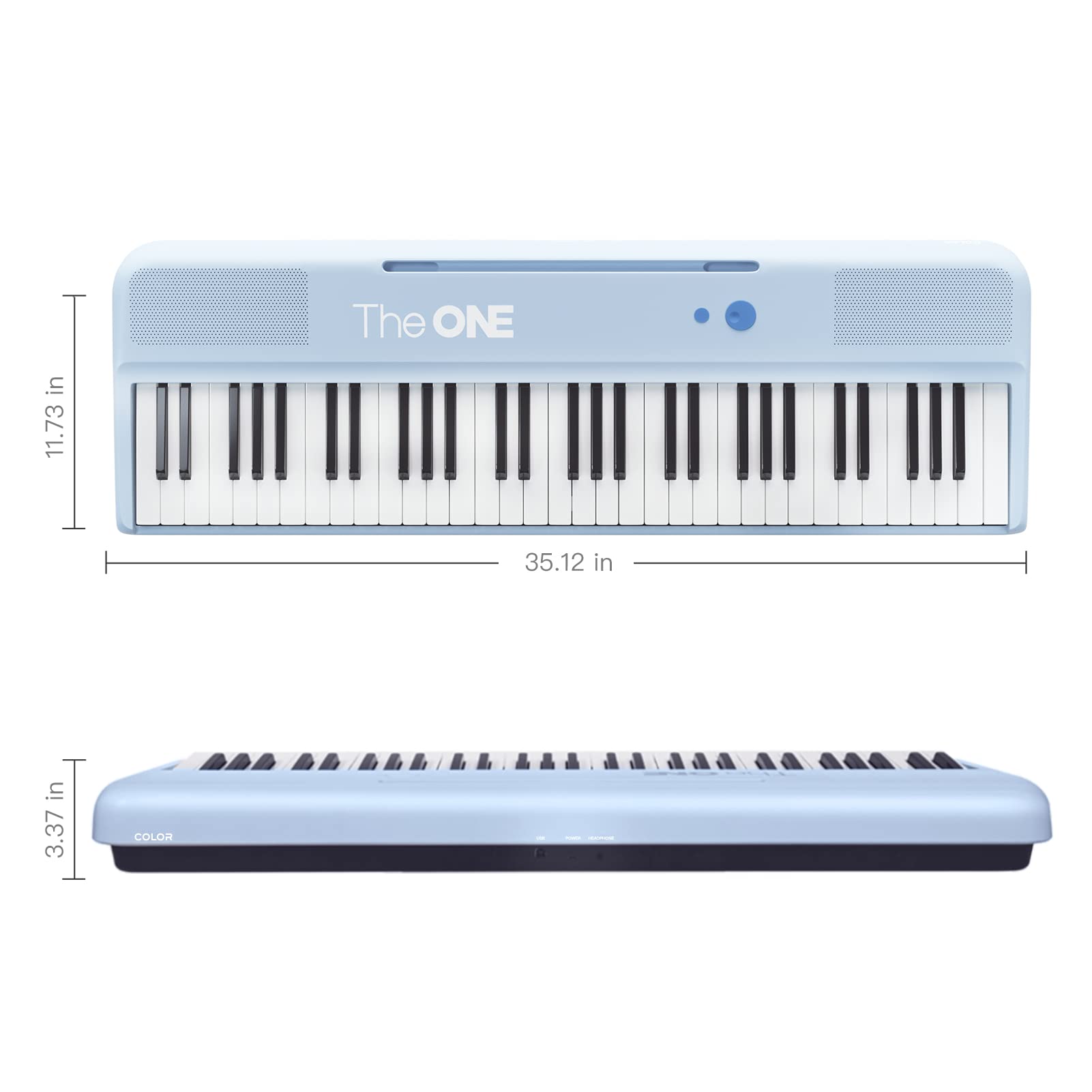 The ONE Smart Keyboard COLOR 61 Lighted Keys Piano Keyboard, Music Keyboard for Beginners with 256 Tones, 64 Polyphony, Built-in LED Lights and Free Apps (Blue)