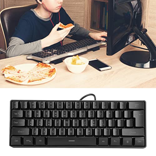 Wuqioei RGB Gaming Keyboard,61 Keys USB Wired PC Keyboard, 5 Adjustable Levels Mechanical Keyboard for Win XP/Vista 32/64bit/Win 7 32/64bit/Win 8/Win 8 Pro,FN Combination Shortcut Keys