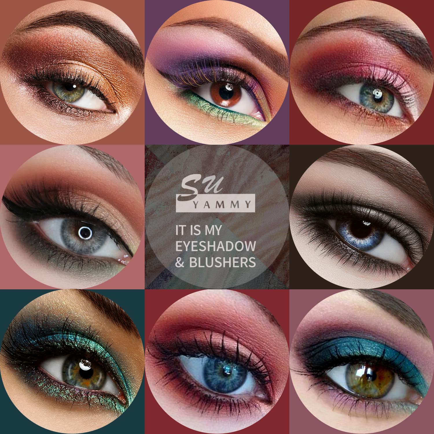 SU YAMMY Wet & Dry Baked Eyeshadow Palette - Talc Free and Ultra-Lightweight Metallic Eyeshadow & Blushers & Highlighter Pallet, Long Lasting with No Creasing (4 Pack 1#, 2#, 3#, 4#)