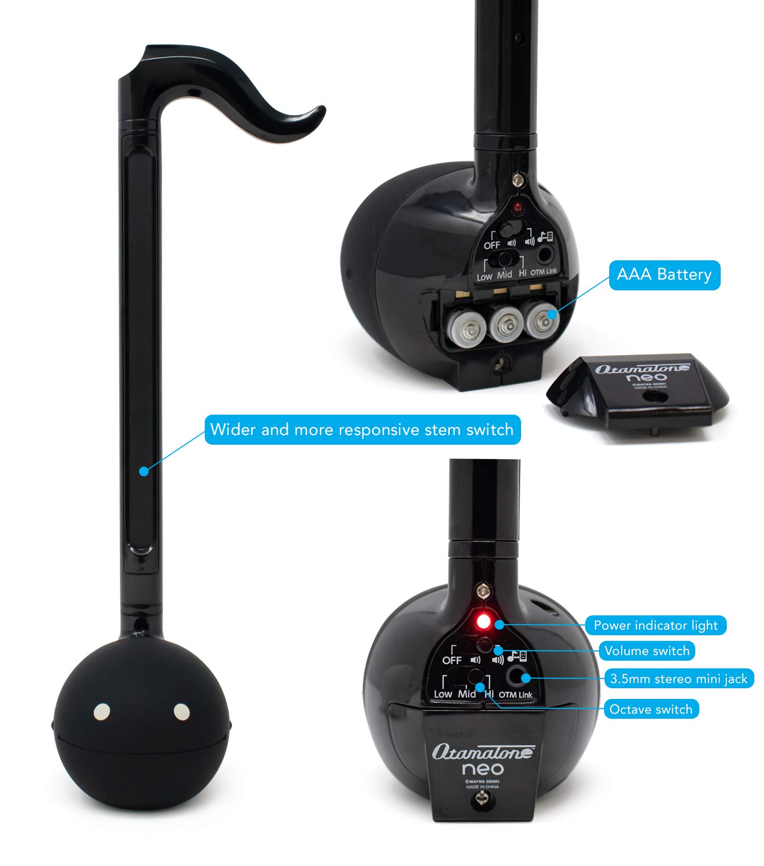 Otamatone "Neo" 10th Anniversary Special Edition [English Version] Black - Japanese Electronic Musical Instrument Synthesizer