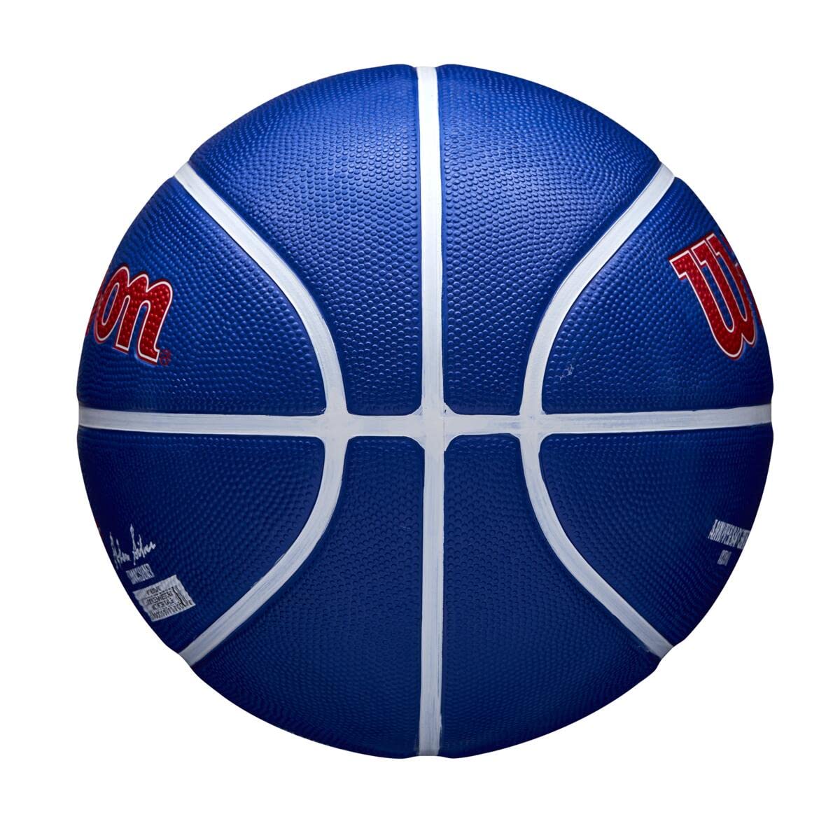 WILSON NBA 75th Outdoor Basketball - Blue, Size 7-29.5"