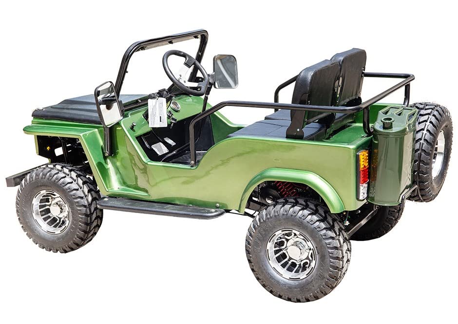 VITACCI GR2-125cc GoKart with Windshield 125cc Semi Auto Youth Jeep Go-Kart with Reverse (Green Color)
