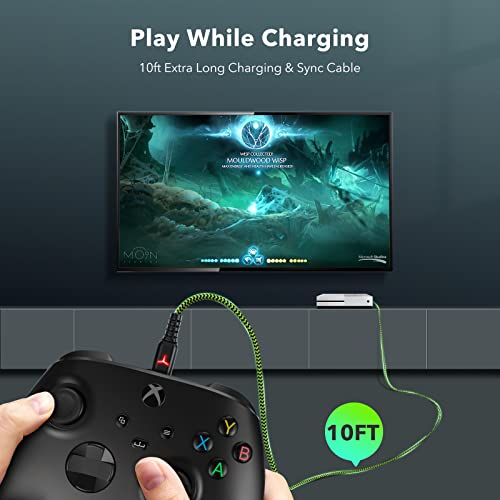 vivaforte 2 Pack Rechargeable Battery Pack for Xbox Controller, Play and Charge Kit with 10FT Fast Charging Micro USB Cable for Xbox One Series S/X/Elite
