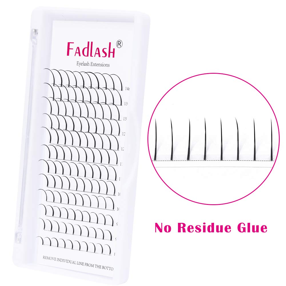 Spike Lash Extensions Mixed Tray Premade Spikes Eyelash Extensions Single Super Thick Eyelash Spikes Individual Lashes Fairy Eyelashes (C Curl, 8-14mm)