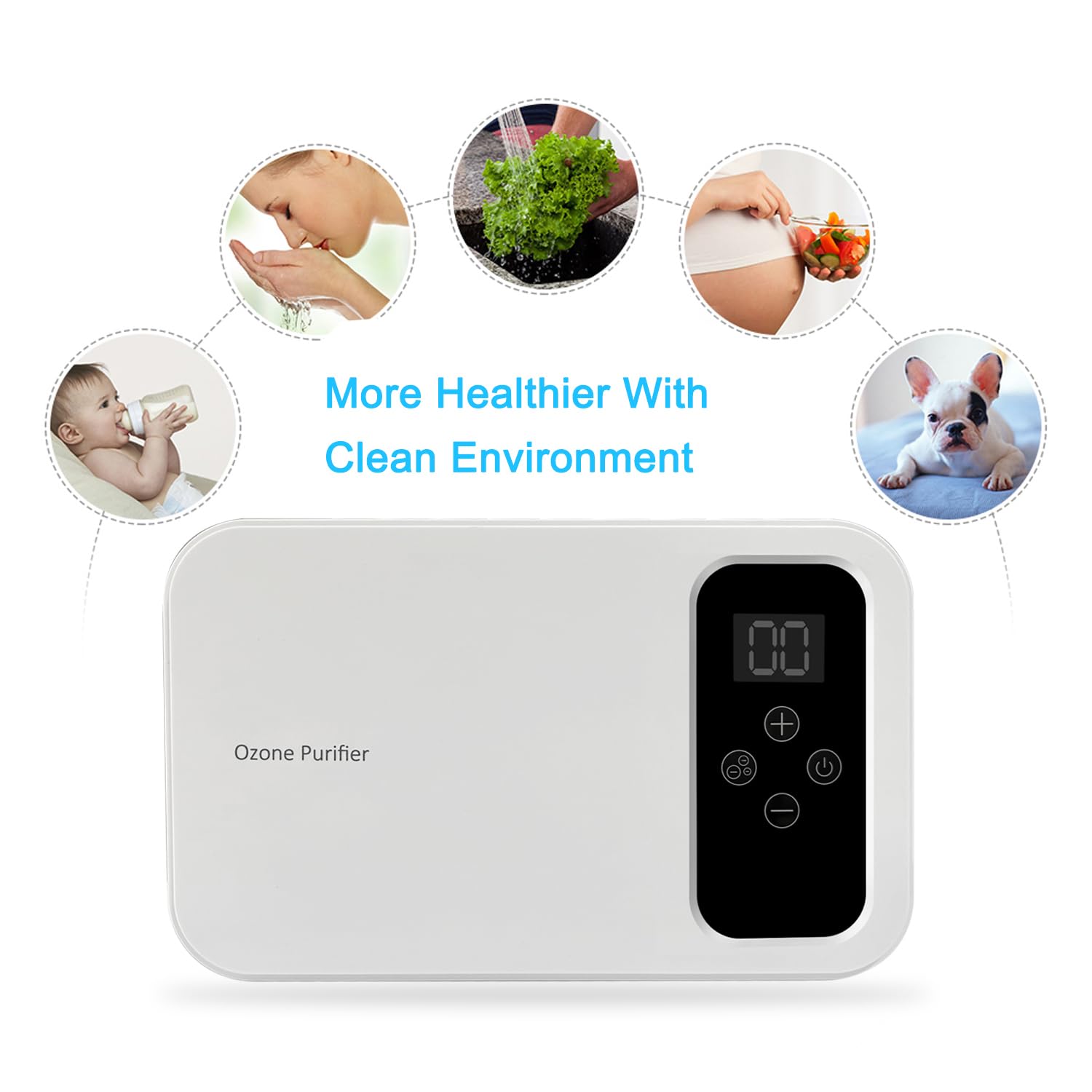 WSTA Portable Ozone Machine Generator,800mg/h Multipurpose Ozone Machine for Air,Water,Food,Home,Office,Hunting (White)