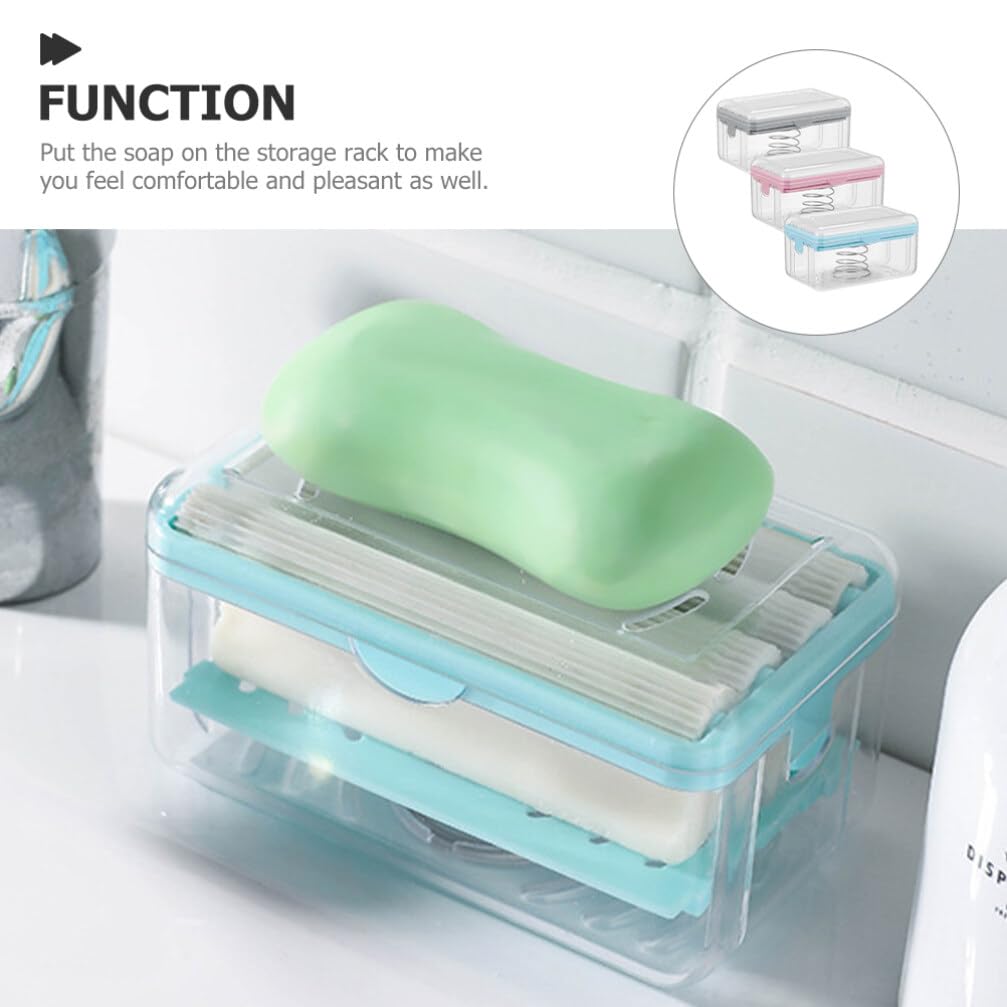 ONDIAN Soap Dish 3Pcs Soap Dish with Drain Multifunctional Soap Dish Soap Cleaning Storage Foaming Box Draining Soap Holder for Home Bathroom Countertop