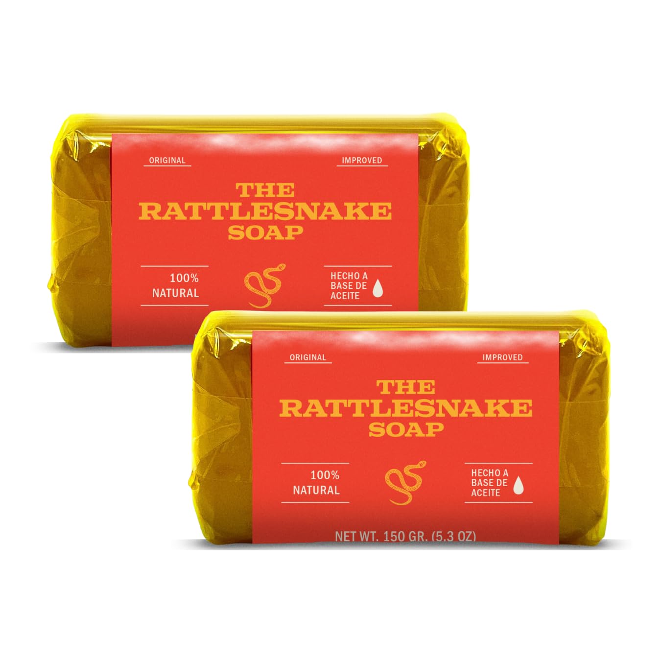 YERBERO - 2 Piece The Rattlesnake Soap 5.3oz (150g) Each - 2 Jabones Hechos a Base de Aceite 5.3 oz. Big Size - Made in Mexico.