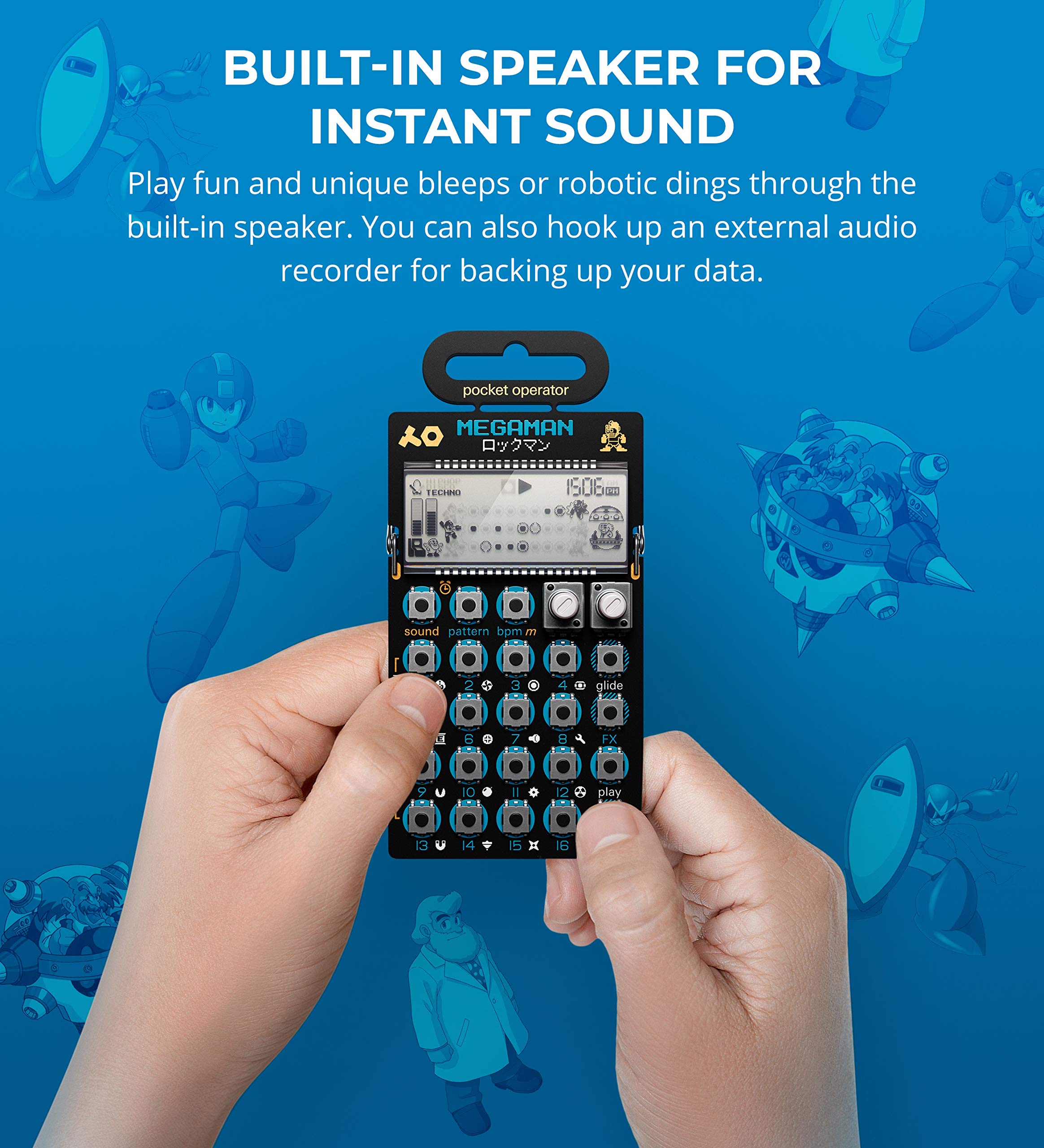 teenage engineering Pocket Operator PO-128 Mega Man Live Synthesizer and Sequencer in conjunction with Capcom