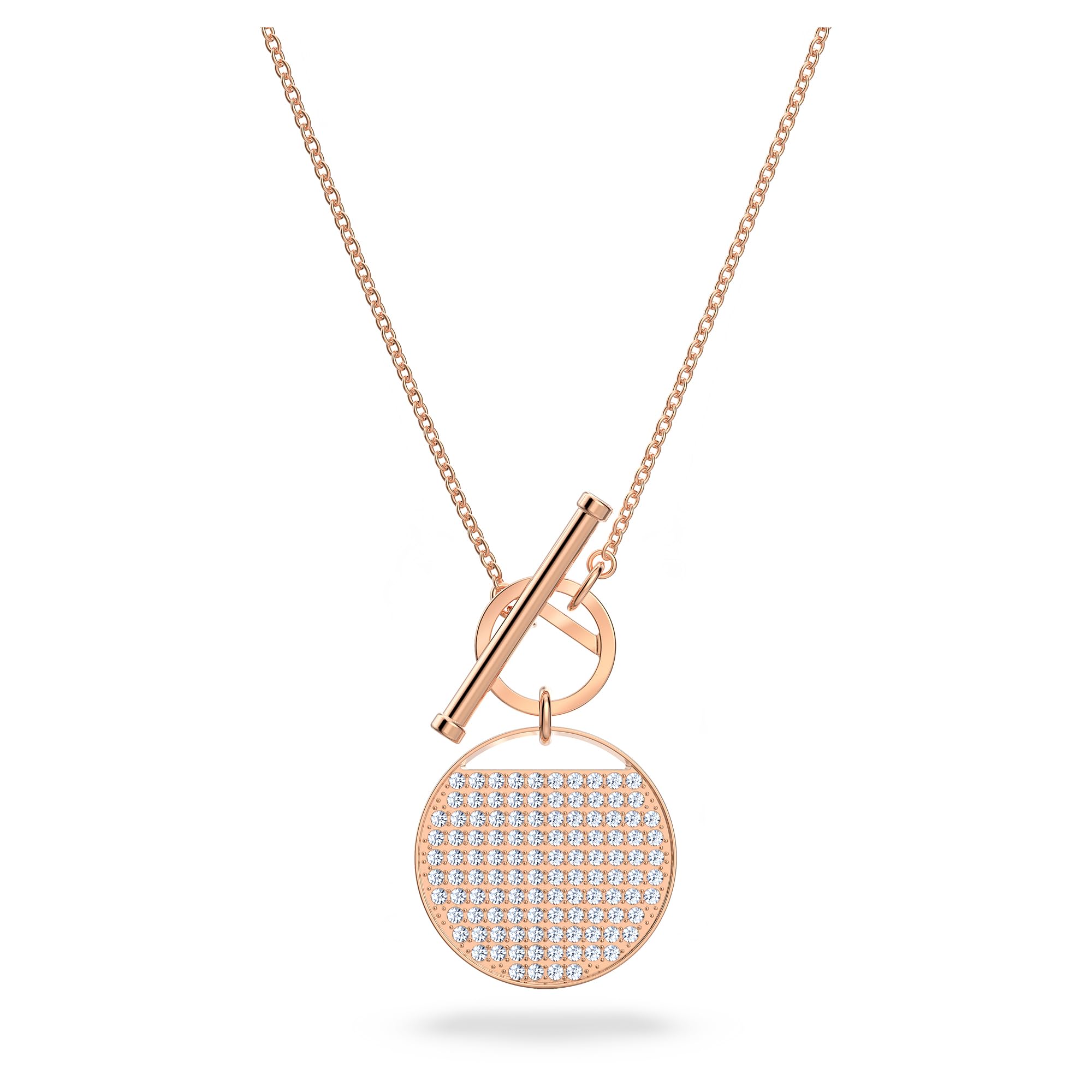 SWAROVSKI Ginger T Bar Necklace, Rose Gold Tone Finish, Clear Crystals