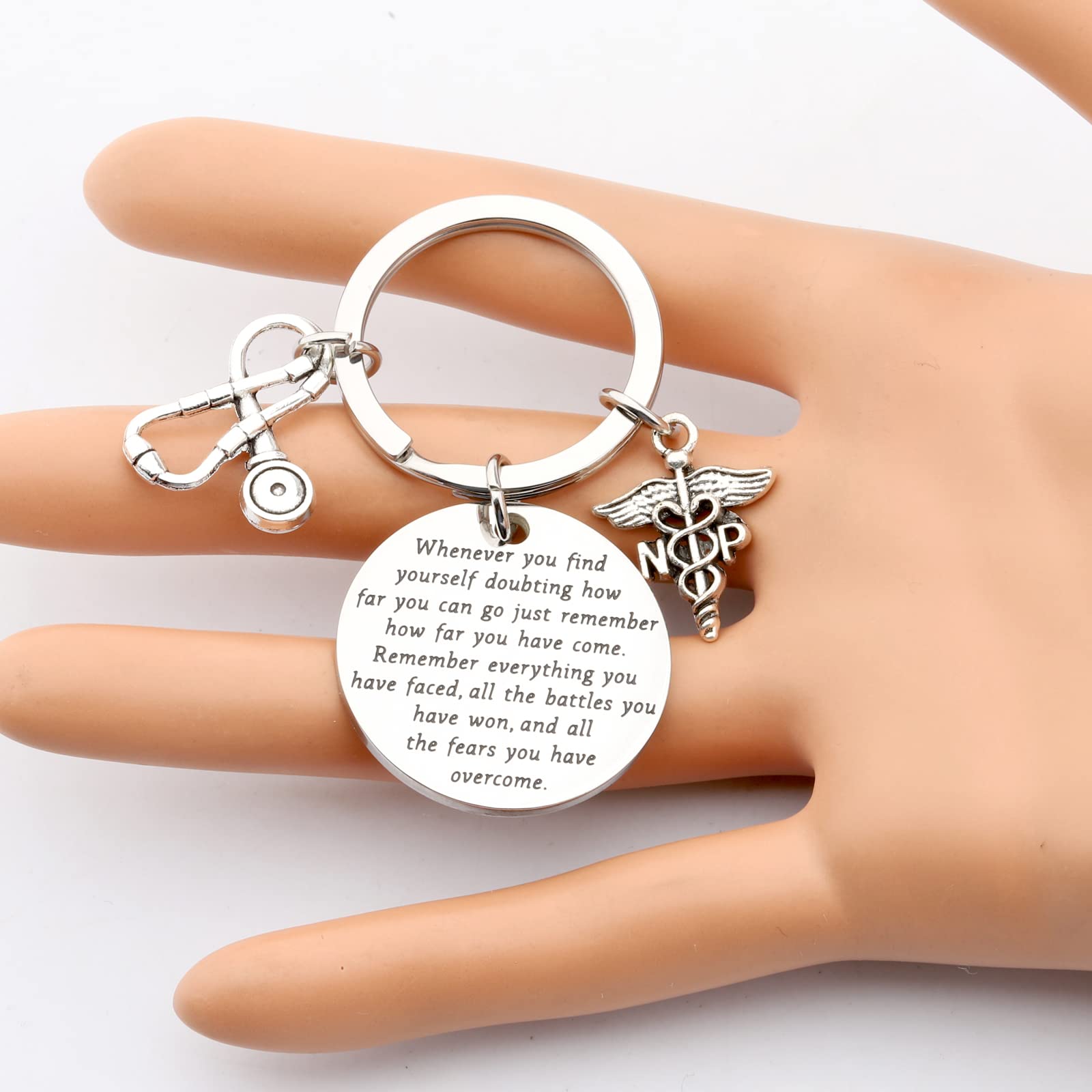 TIIMG Np Motivational Keychain Np Nurse Gifts Nurse Practitioner Student Gift Graduation Gift (NP whenever)