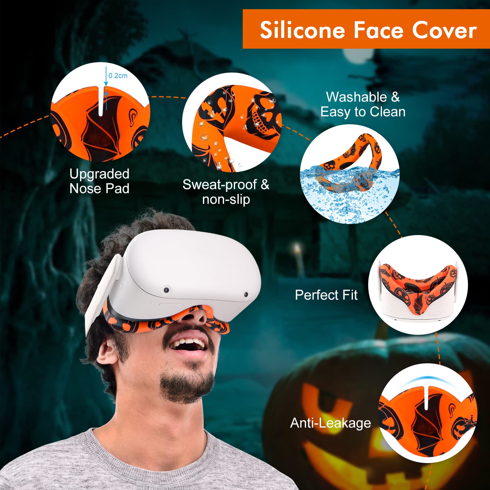YIZEIJOB VR Accessories for Meta Quest 2, Protective Silicone Cover Set Compatible with Oculus Quest 2, Unique Patterns to Dress Up Quest 2 Headset & Controllers